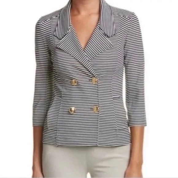 CAbi | Jackets & Coats | Cabi Life Jacket Striped Nautical Double ...